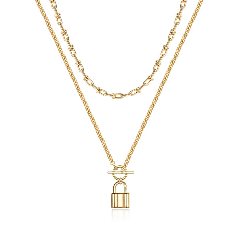 Layered Lock Necklace: 1 LEFT! - Nissa Jewelry