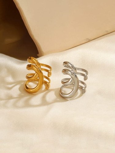 Double Swirl Ring: Gold Or Silver - Nissa Jewelry