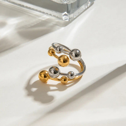 Two Tone Wrapped Ring - Nissa Jewelry