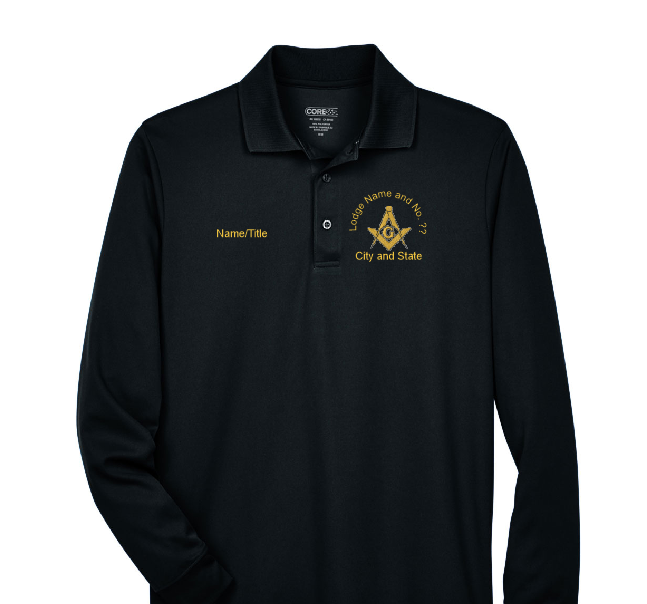 Embroidery - Masonic Emblem Long Sleeve (Core365) - Jordan Concepts LLC