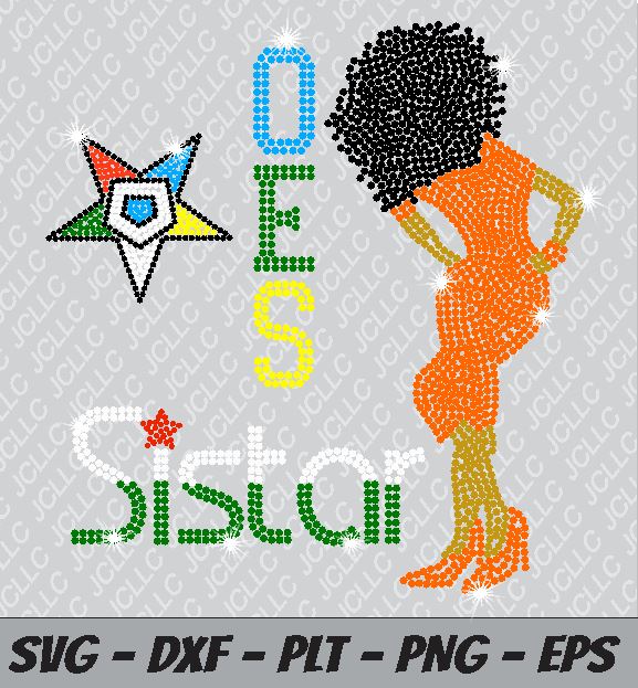 Rhinestone Template - OES Sistar Lady - Jordan Concepts LLC