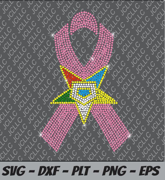Rhinestone Template - OES Breast Cancer Ribbon - Jordan Concepts LLC