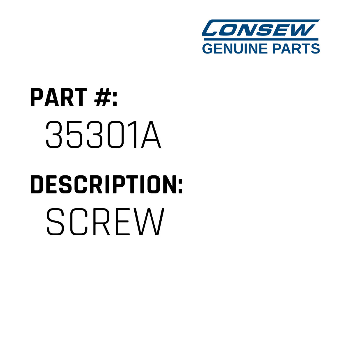 Screw - Consew #35301A - Jacksew Parts Store