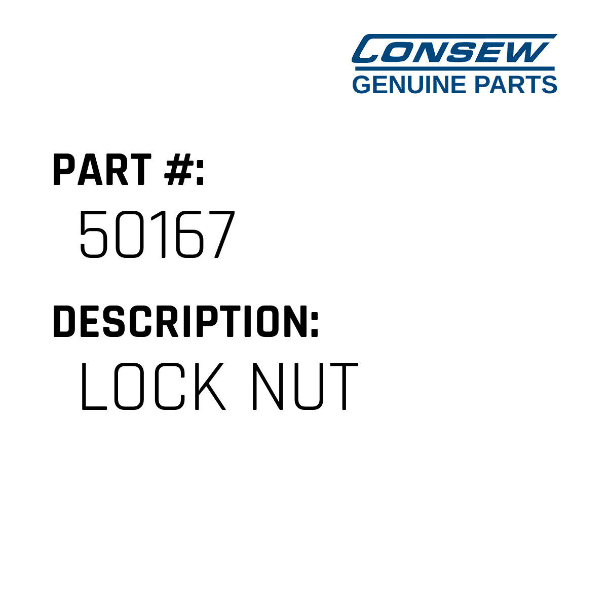 Lock Nut - Consew #50167 - Jacksew Parts Store