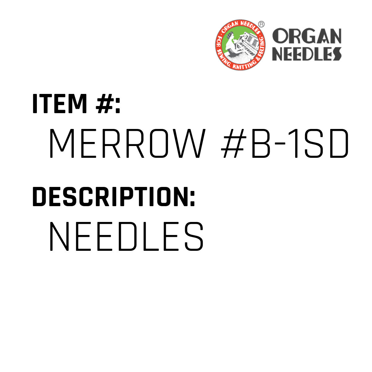 Needles - Organ Needle #MERROW #B-1SD - Jacksew Parts Store