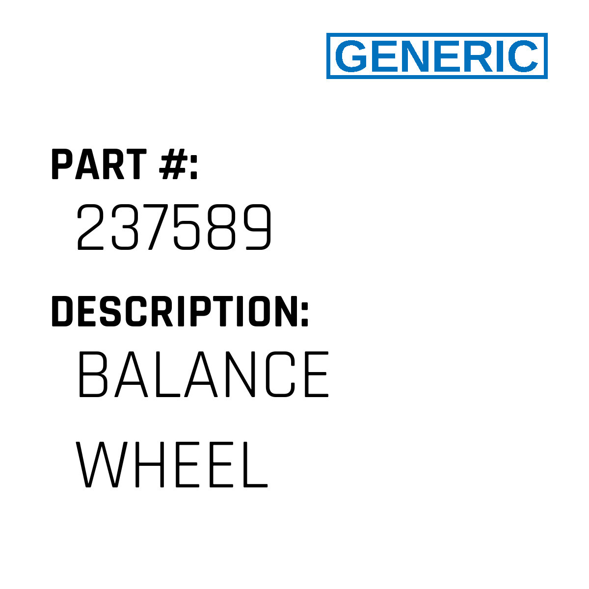 Balance Wheel - Generic #237589 - Jacksew Parts Store