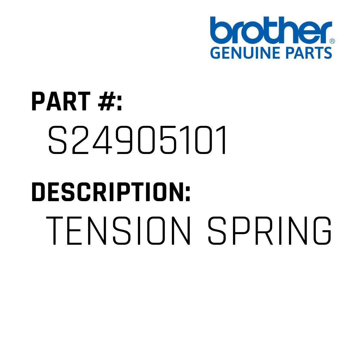 Tension Spring - Brother #S24905101 - Jacksew Parts Store