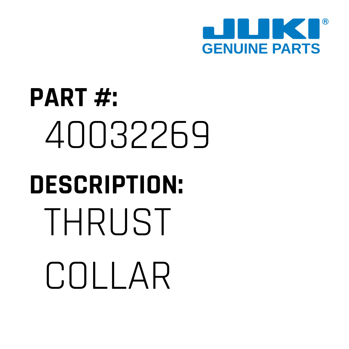 Thrust Collar - Juki #40032269 - Jacksew Parts Store