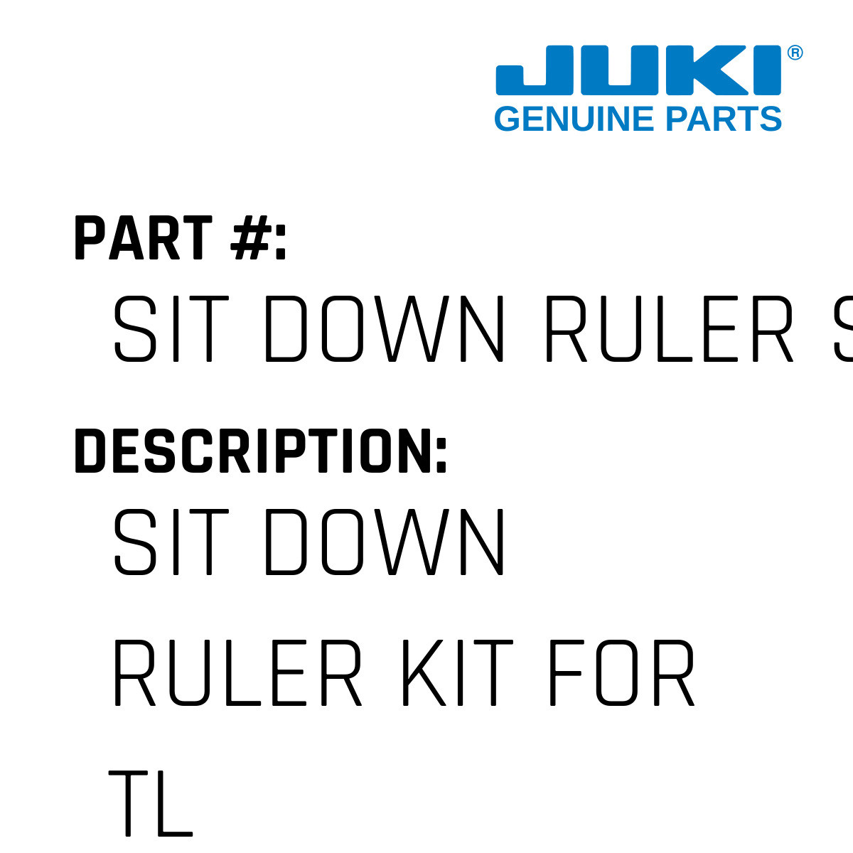 Sit Down Ruler Kit - Juki #SIT DOWN RULER SET - Jacksew Parts Store