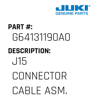 J15 Connector Cable Asm. - Juki #G64131190A0 - Jacksew Parts Store