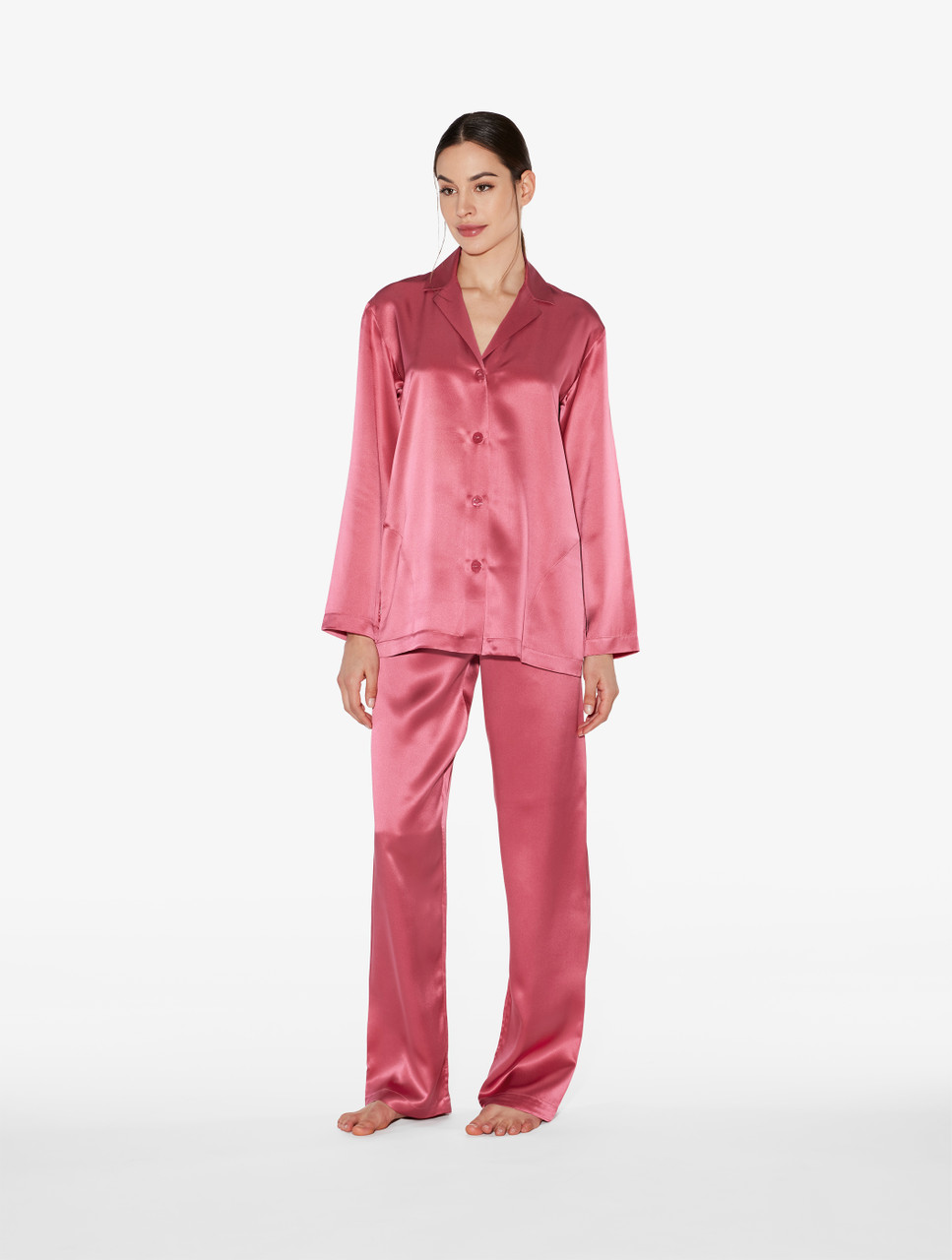 Silk pyjamas in wild orchid
