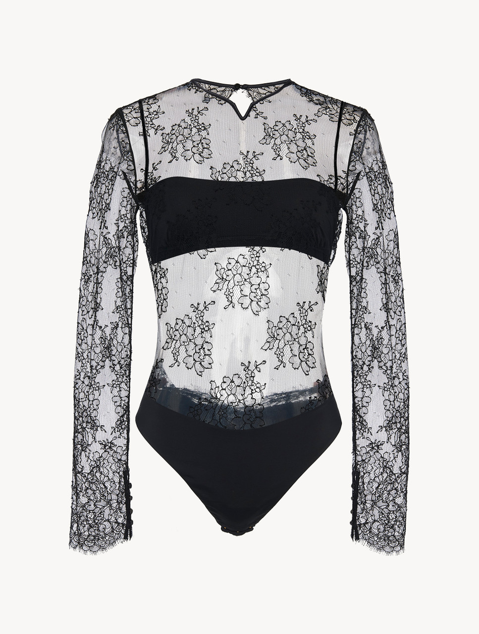 Lace Bodysuit in Black