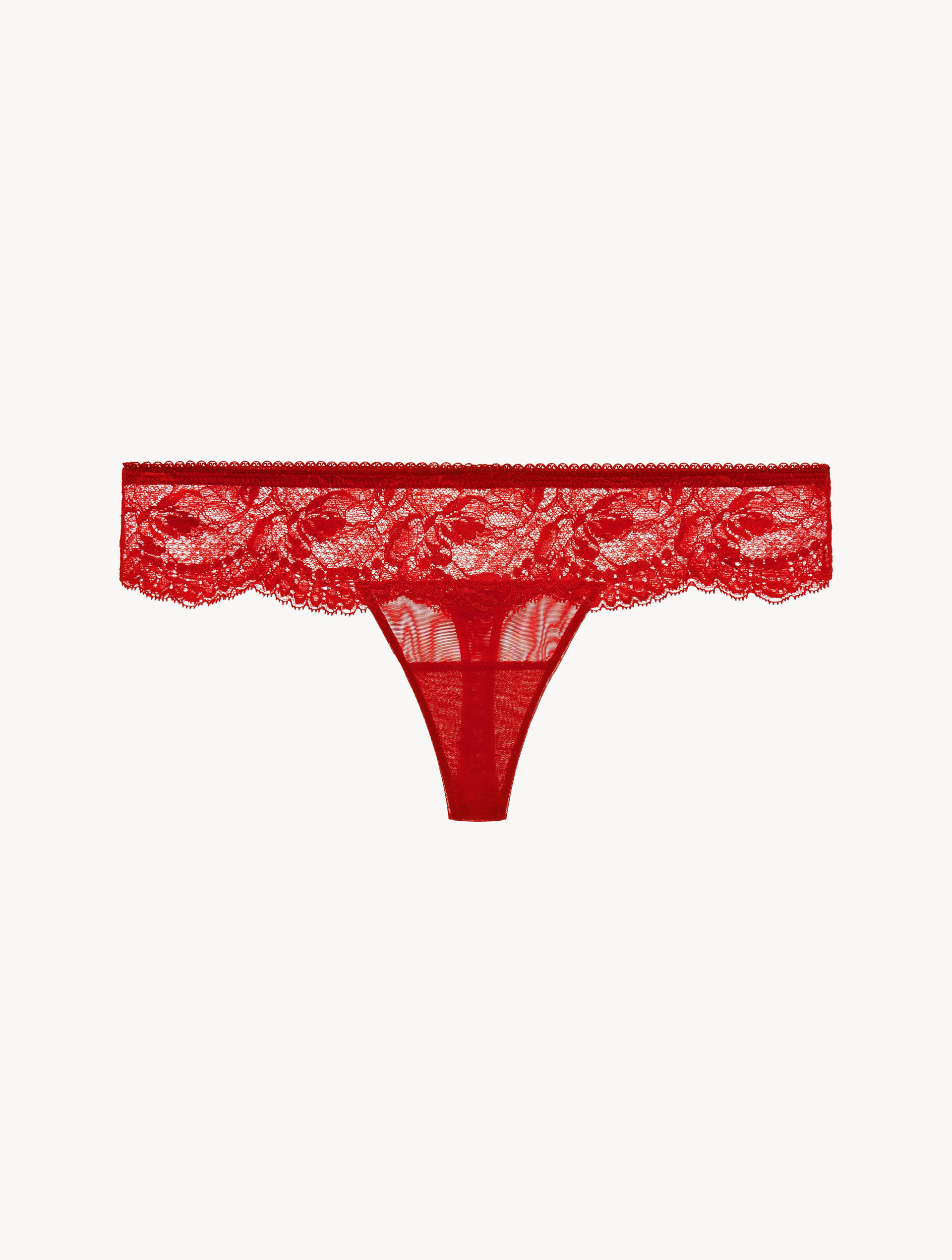 Luxury Silk Triangle Bra in Red with Black Frastaglio | La Perla