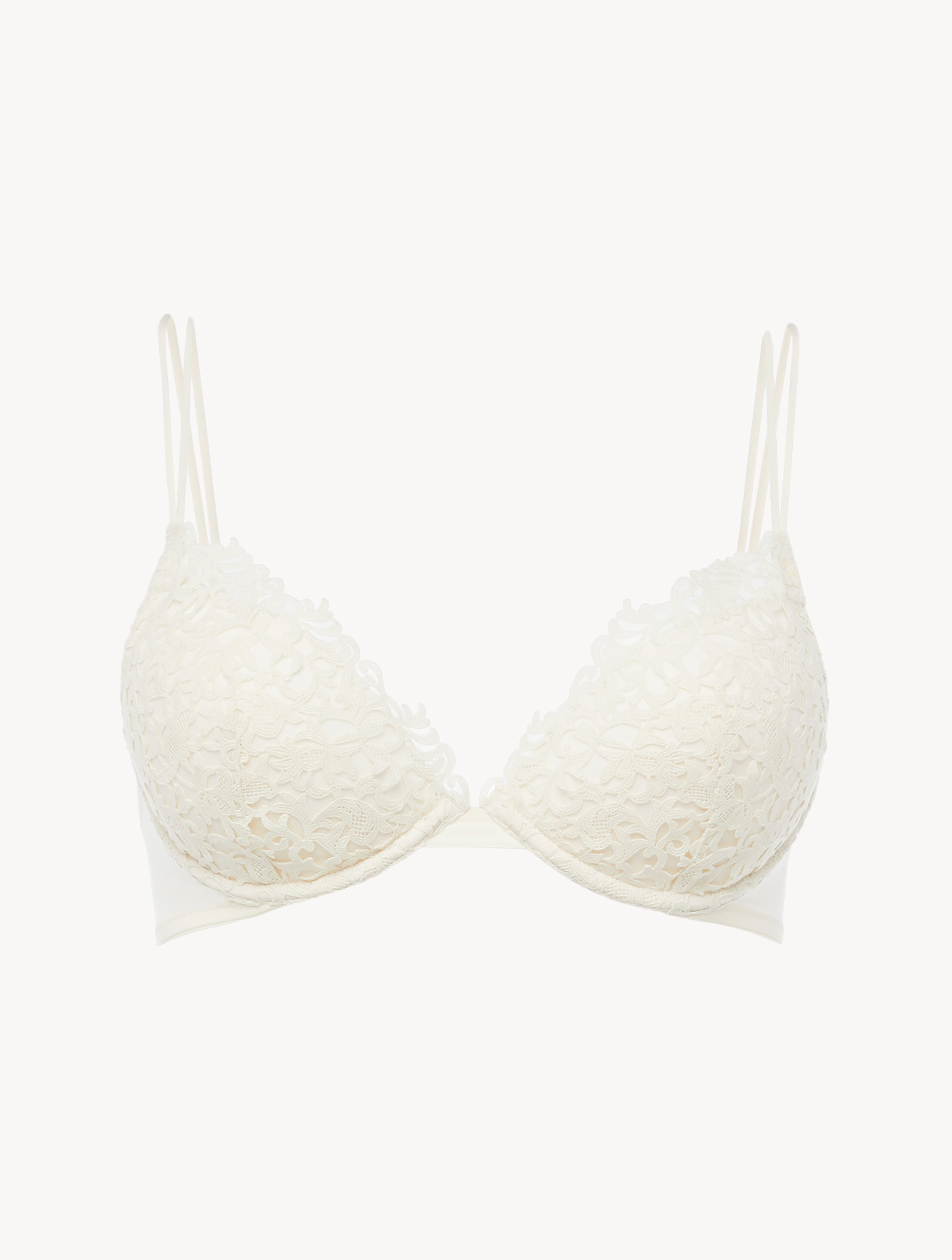 Underwired bra with macramé in off-white - La Perla - Euro