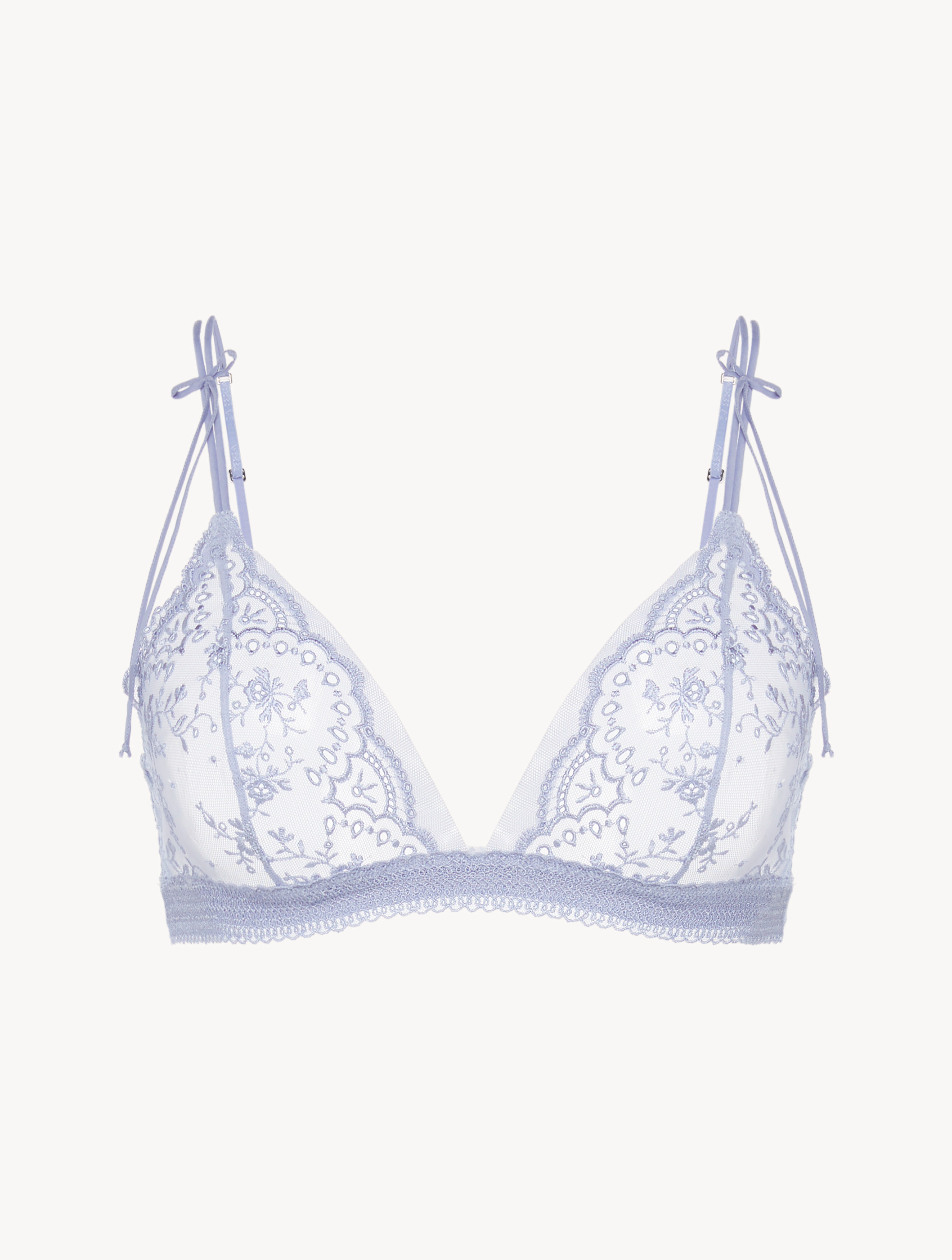 Lace Triangle Bra in Black