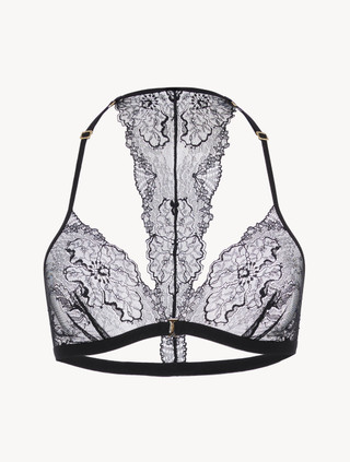 Lace Triangle Bra in Black