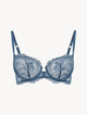 Dark blue lace balconette bra