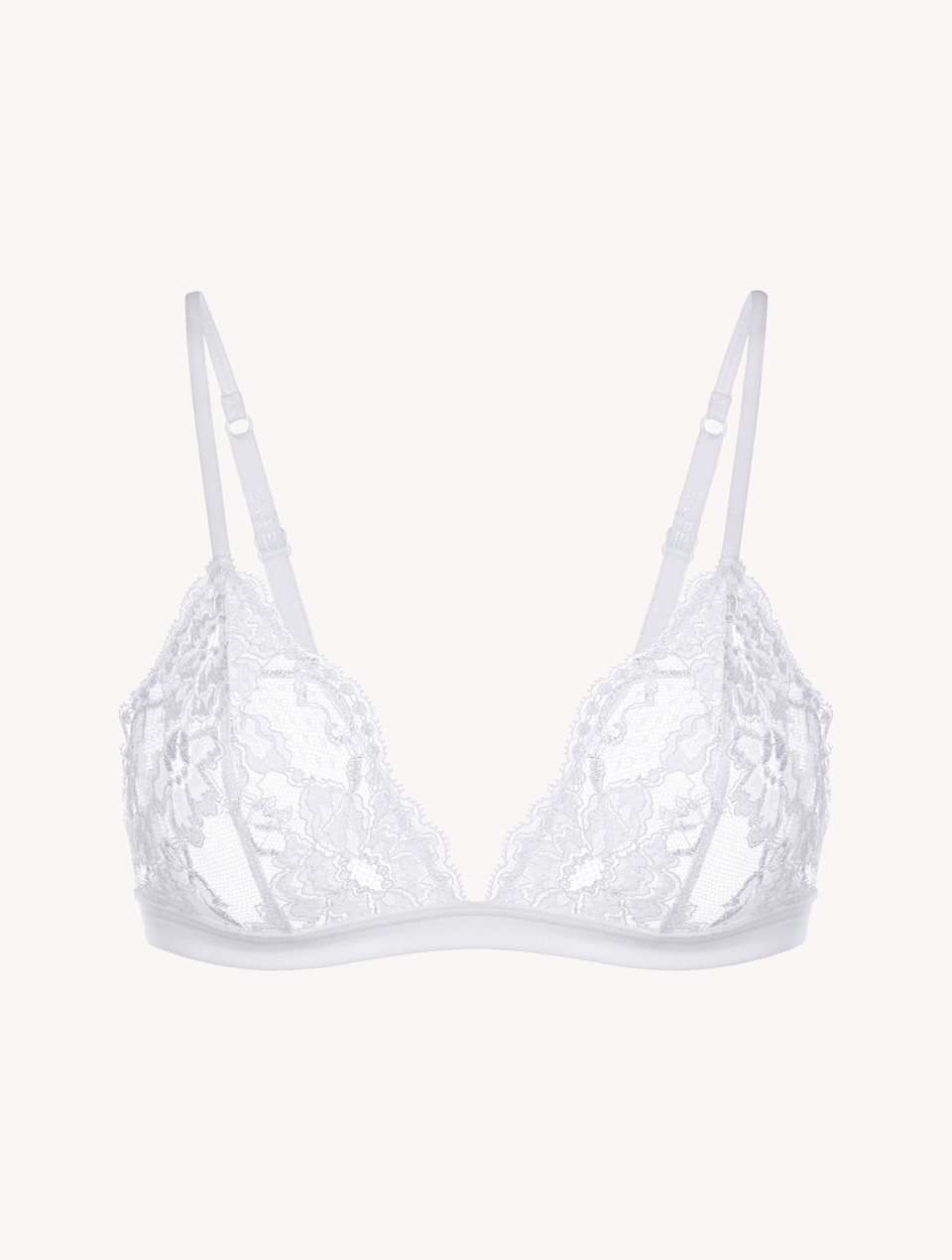Lycra Push-Up Bra in Off-White with Embroidered Tulle | La Perla