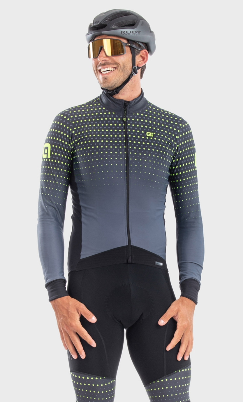ALE' Bullet DWR PRS Black Long Sleeve Jersey. | Cycling Winter