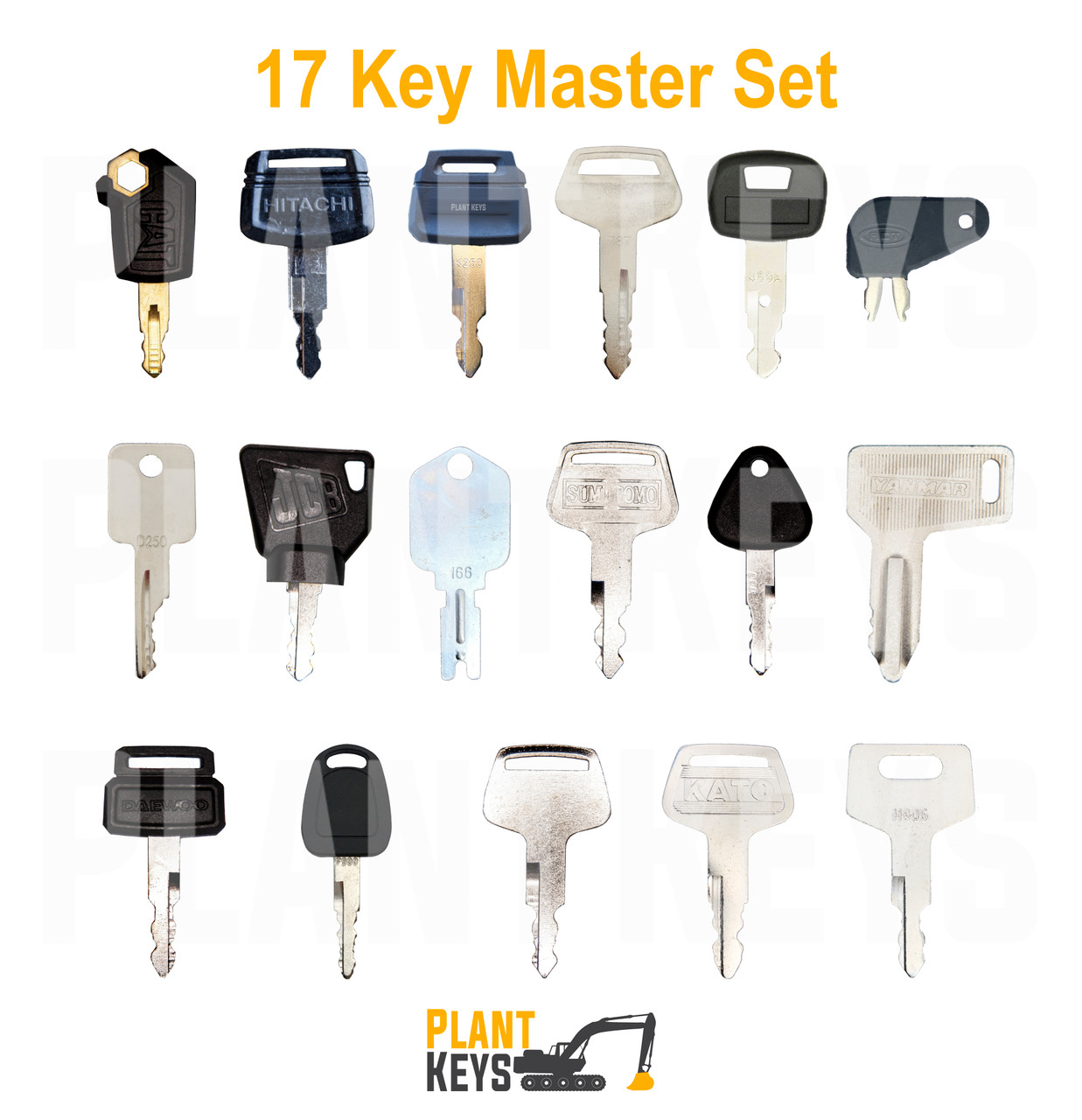 Excavator 17 Key Master Set