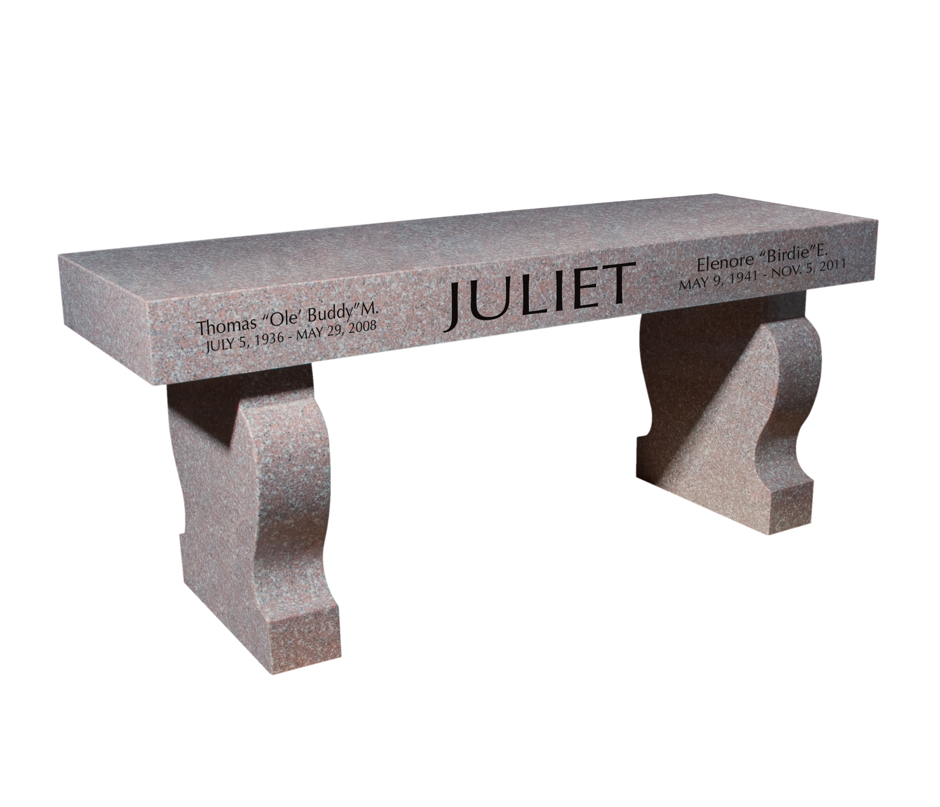 Outdoor Granite Bench and Cemetery Bench - Memorial Benches