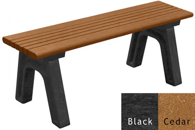 4 Ft Flat Park Bench Cambridge - Memorial Benches