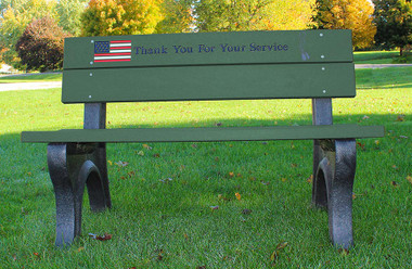 Veterans Bench 4 Ft. Engraved Recycled Plastic Bench