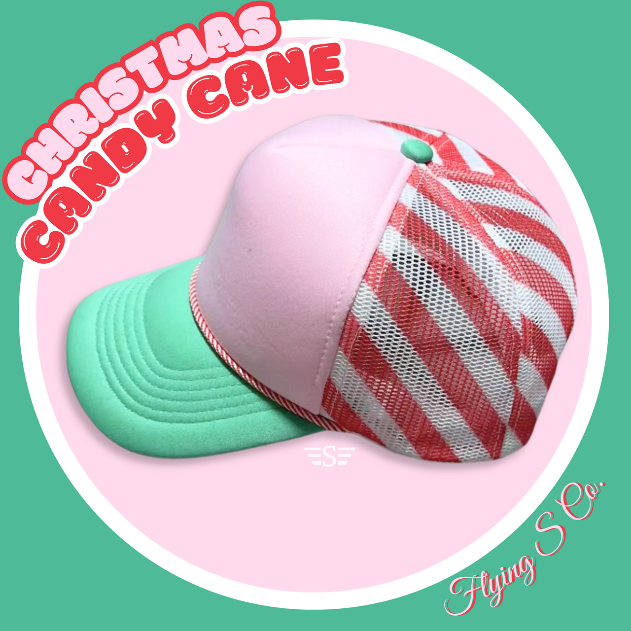 *LIMITED EDITION* Christmas Candy Cane Magna Pony™ Mesh Foam Trucker ...