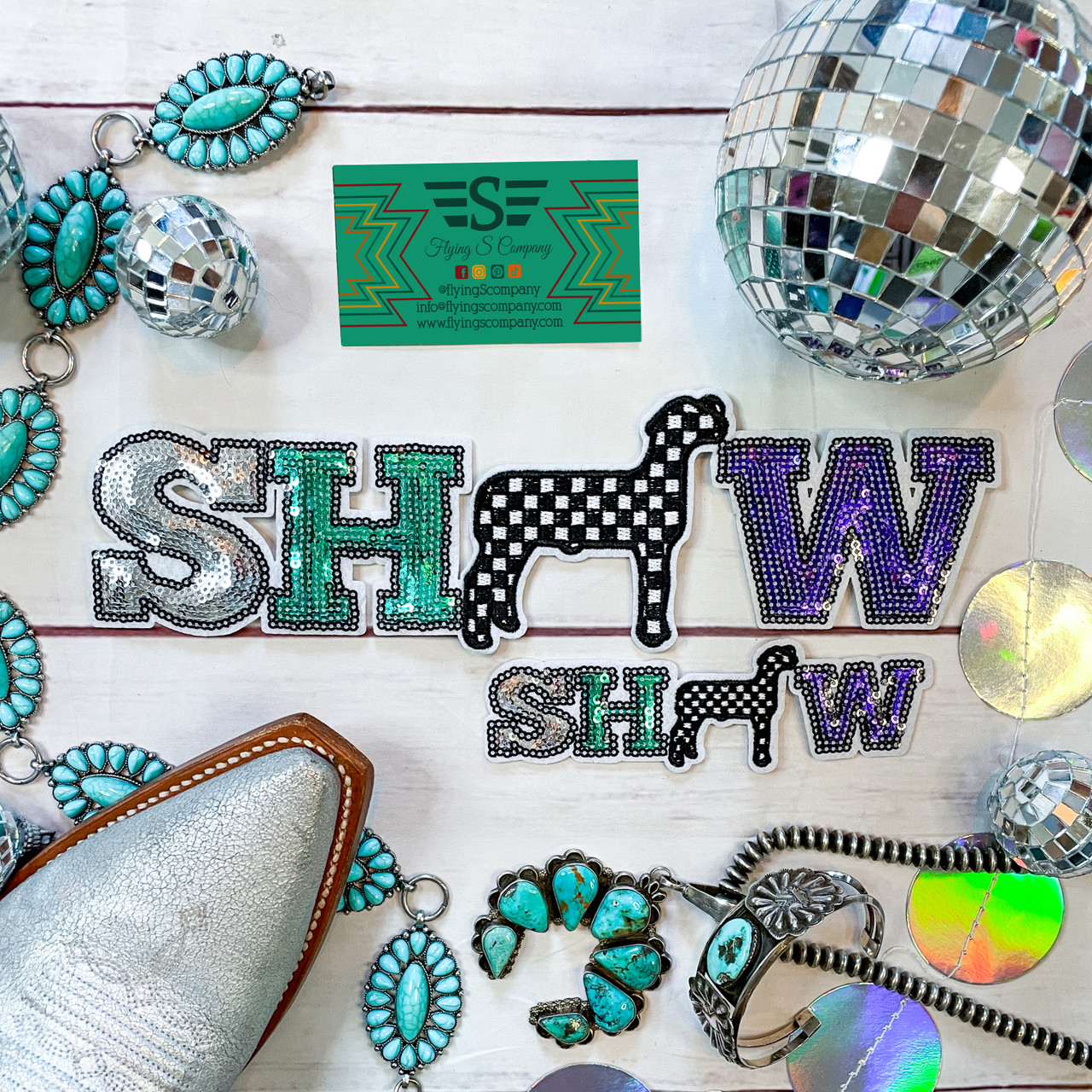 Show Sheep Check Sequin Patch (Patch ONLY) - Flying S Company