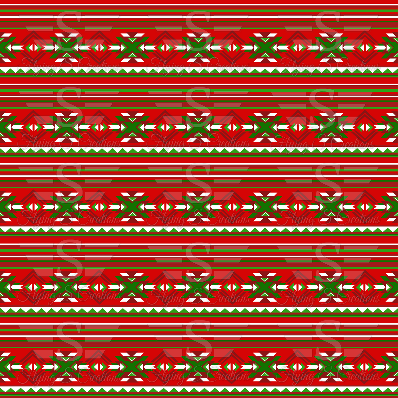 Traditional Christmas Aztec SEAMLESS File - Flying S Company