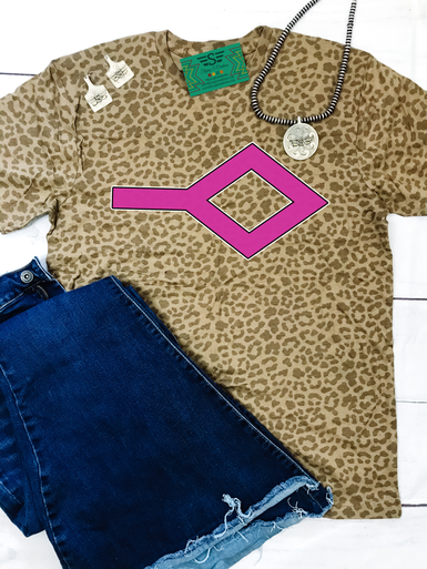 Custom Leopard Print Brand Adult Tee - Flying S Company