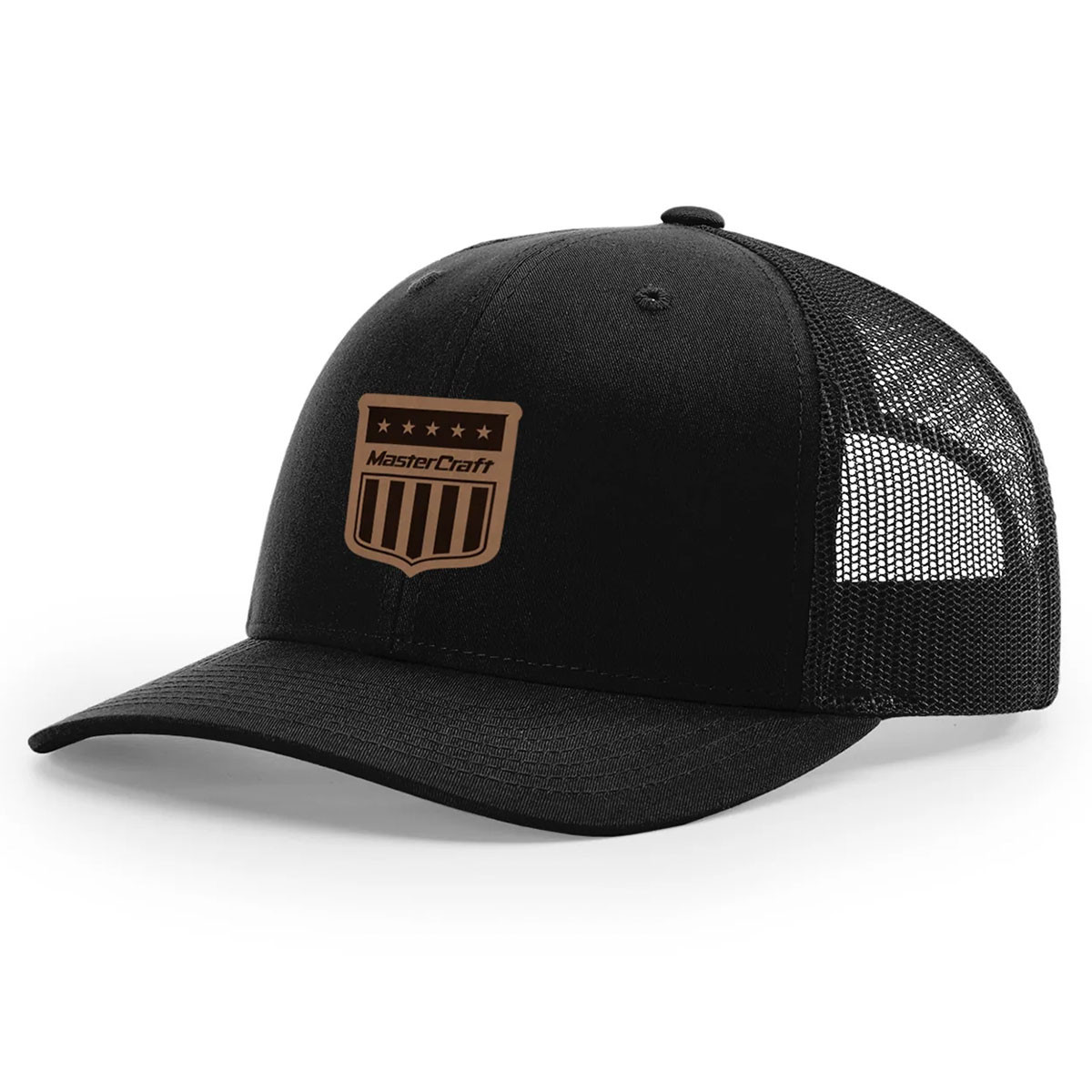 MasterCraft Leather Shield Snapback Trucker Hat