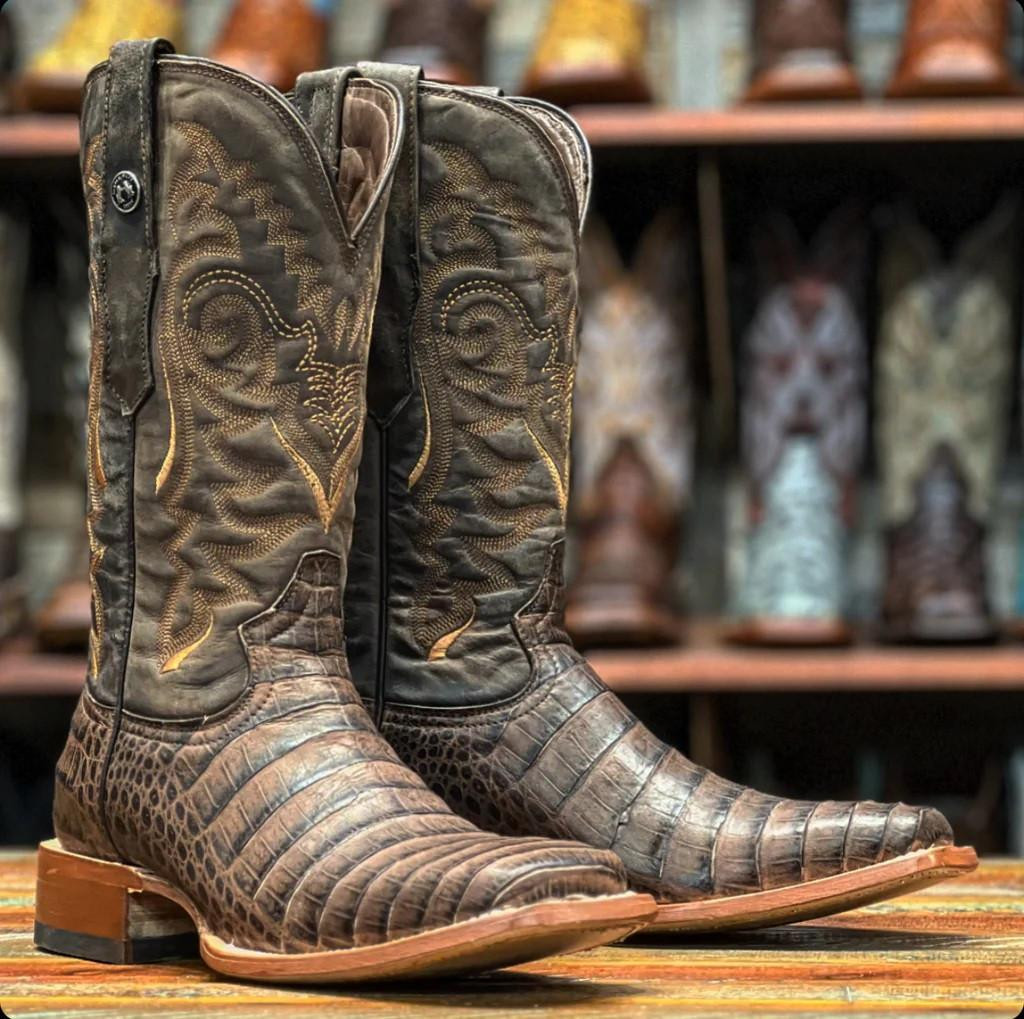 Tanner Mark Men's Nicotine Caiman Belly Boot | JW Stores