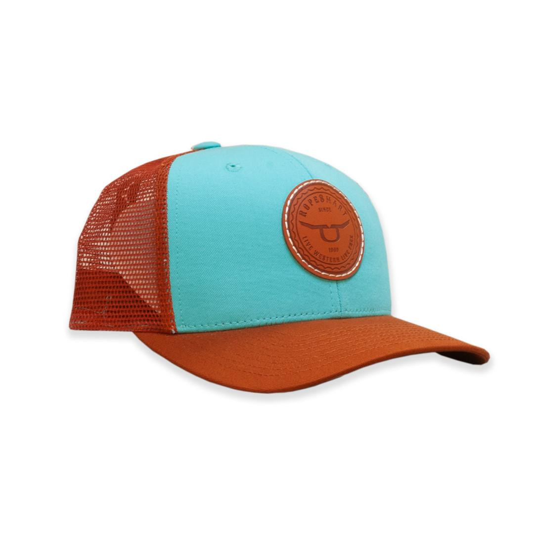 Ropesmart Ocean Blue Leather Circle Patch Cap | JW Stores