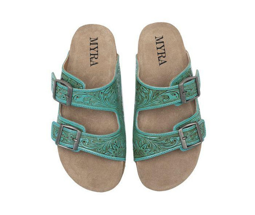 Myra Women's Turquoise Verdent Ranges Sandals | JW Stores