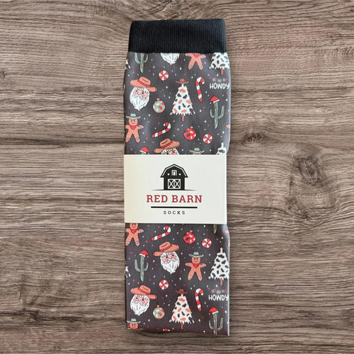Red Barn Unisex Ho Ho Howdy Christmas Socks | JW Stores