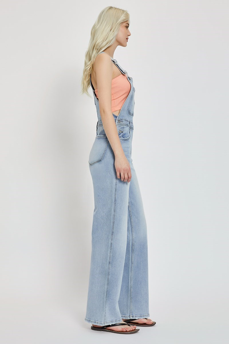 Wide Leg Light Denim Overalls - Galena River Goods