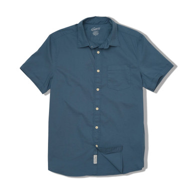 Van Dam 4 Way Stretch Poplin Short Sleeve Shirt - Mallard Blue - Galena ...