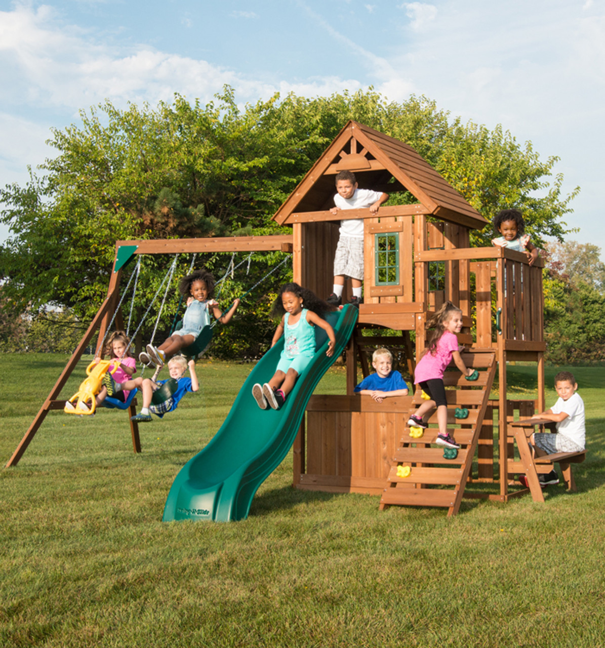 Swing-N-Slide Tioga Fort Wood Complete Play Set | SelectSheds.com