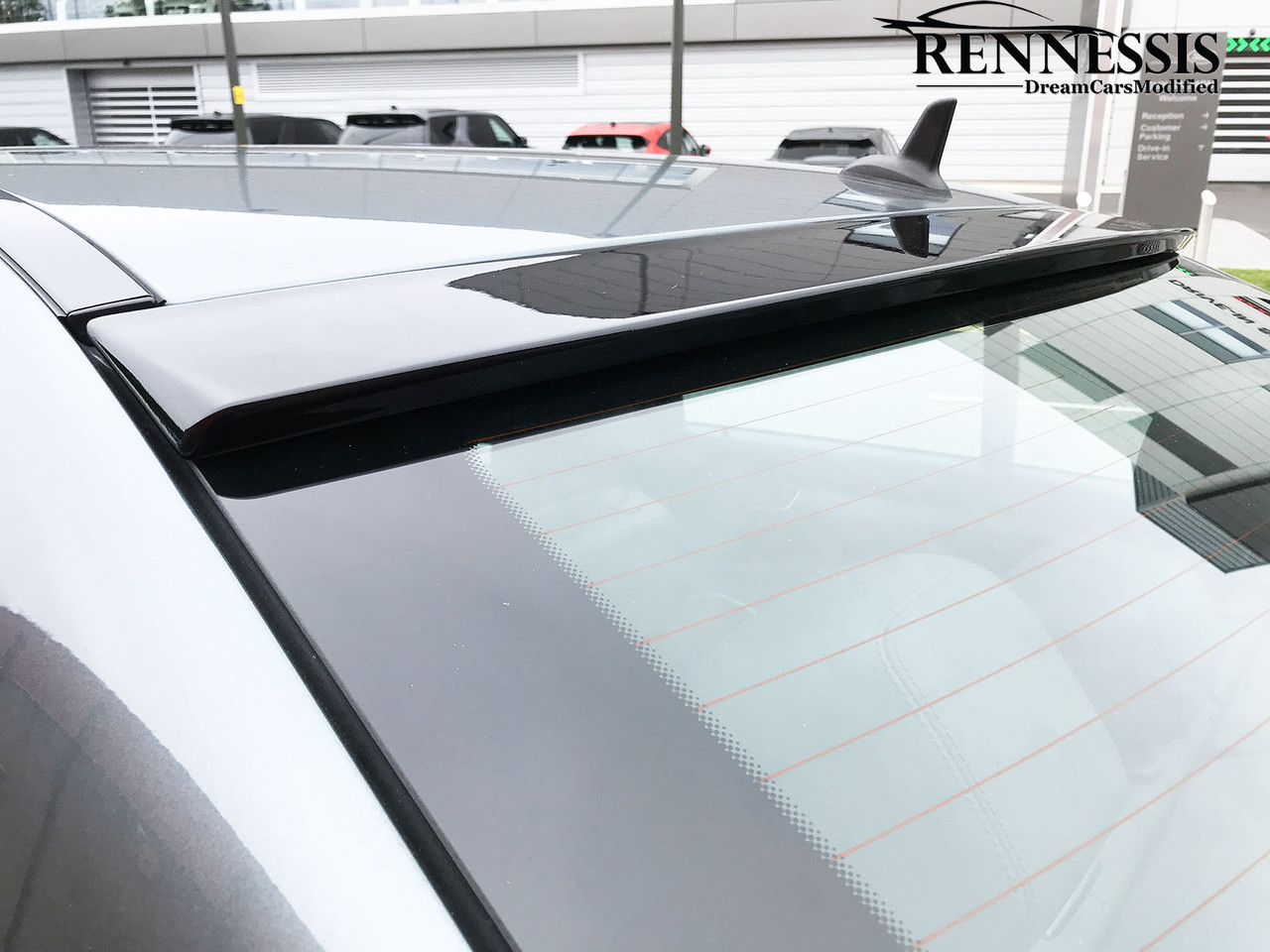 Professionally painted rear roof window spoiler for W204 C Class
