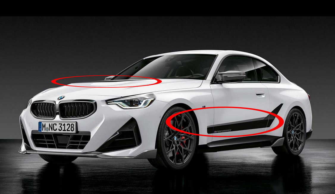 GENUINE BMW G42 2 SERIES COUPE M PERFORMANCE DOOR AND BONNET STICKERS ...