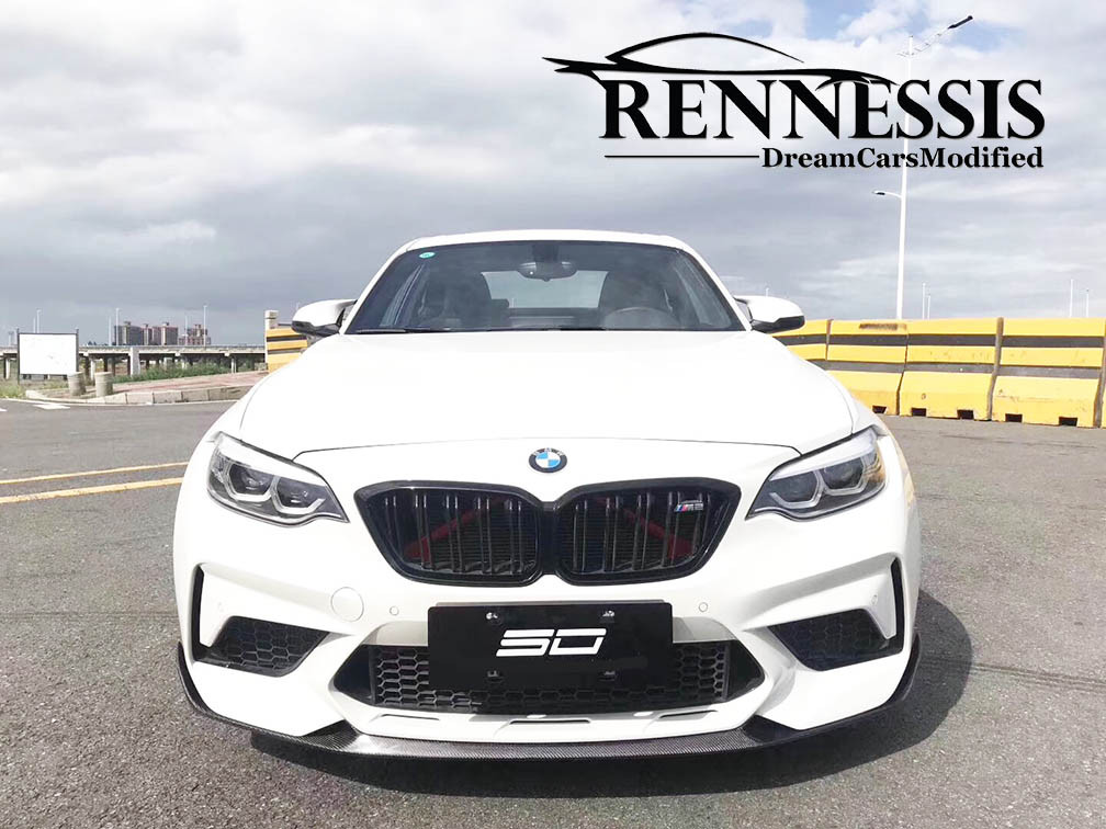 RENNESSIS BMW M2 DTM Look Carbon Fibre Front Bumper Canards