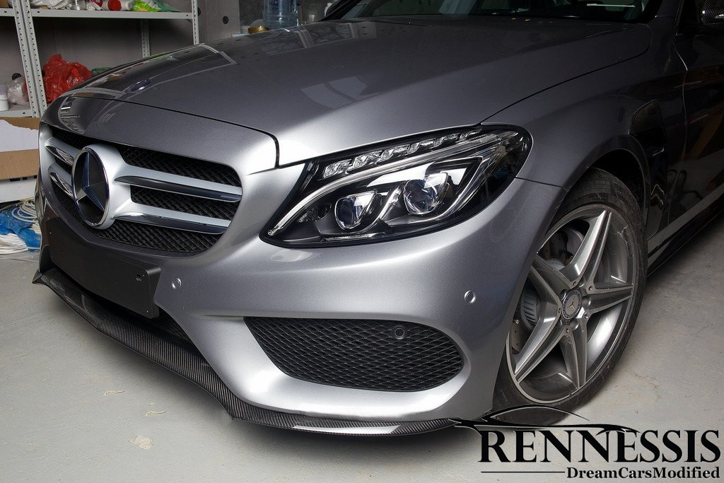 Mercedes Benz W205 C300 C450 AMG C43 Carbon Fiber Front Splitter V2