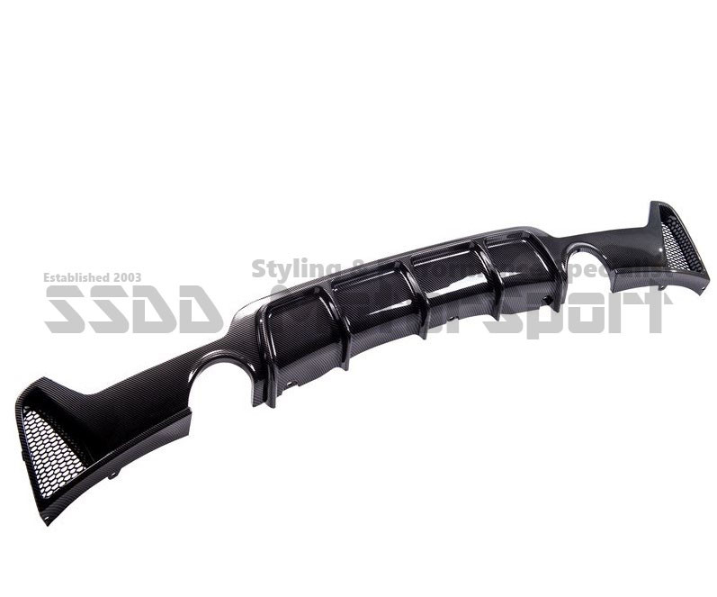 BMW F32 F33 F36 435i 440i Performance Carbon Look Rear Diffuser Dual ...