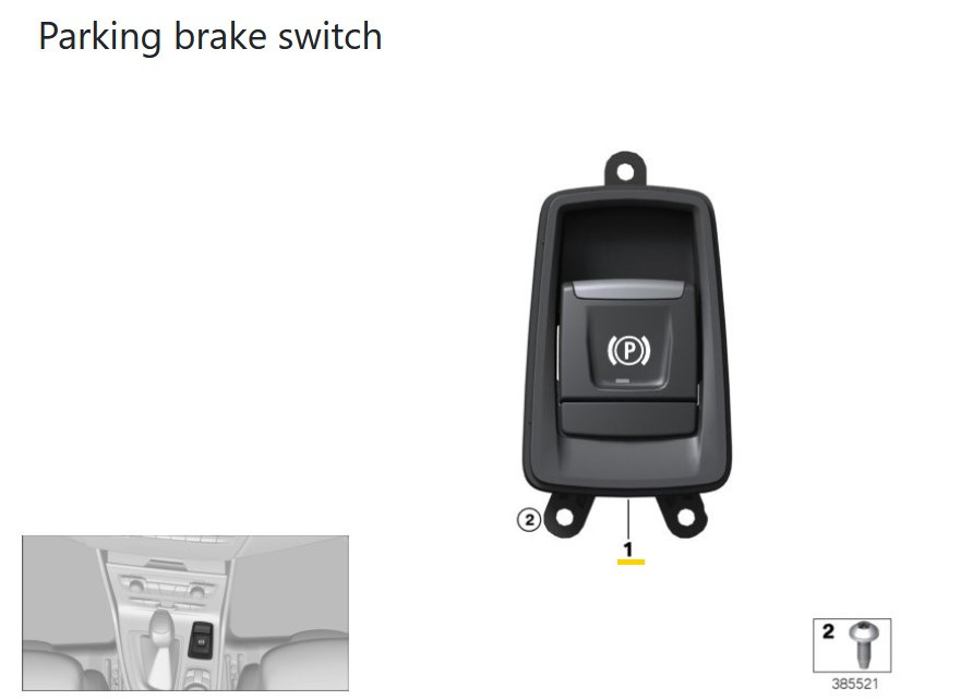 Genuine BMW 2 Series F45 Active Tourer F46 Gran Tourer Handbrake ...