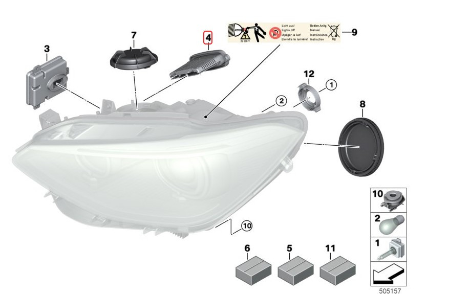 GENUINE BMW F20 F21 15-15 PRE-LCI XENON HEADLIGHT DRIVER MODULE - SSDD ...