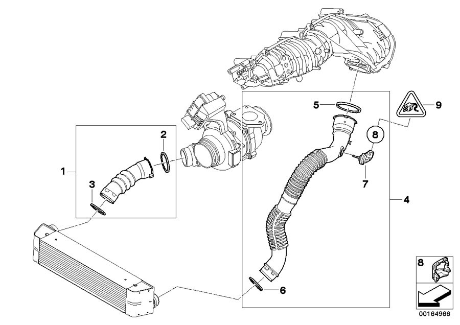 Genuine BMW E9X E8X 320D 120D X1 20d 11617797483 Turbo Charge Pipe ...