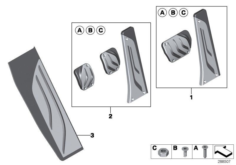Genuine BMW M Performance Pedal Kit for Automatic Transmission F ...