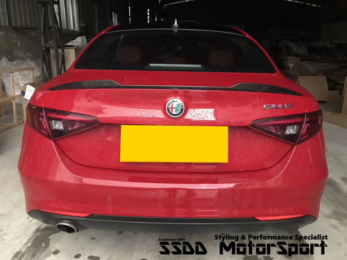ALFA ROMEO GUILIA QUADRIFOGLIO PERFORMANCE CARBON FIBRE BOOT SPOILER OE ...