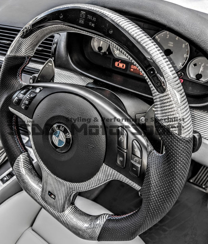 BMW E46 M3 SMG Carbon LED Display Flat Bottom Steering Wheel - SSDD ...